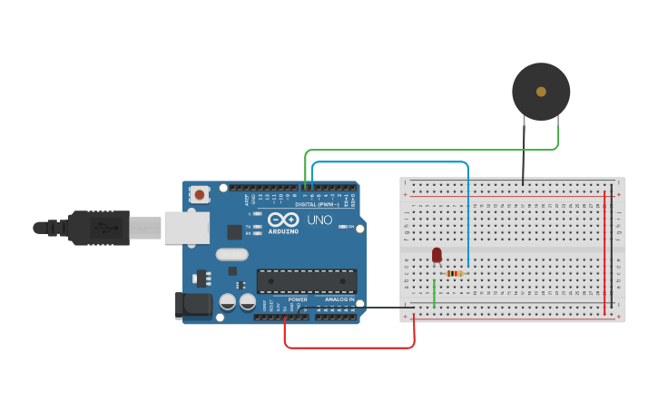 Circuit design Buzzer - Tinkercad