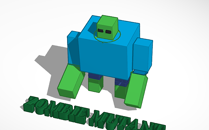 3D design zombie mutant minecraft | Tinkercad