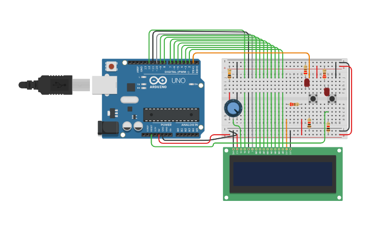 Circuit design LCD - Tinkercad
