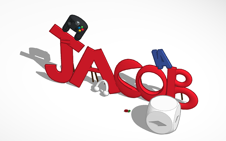 3D design Jacob Tellez logo | Tinkercad