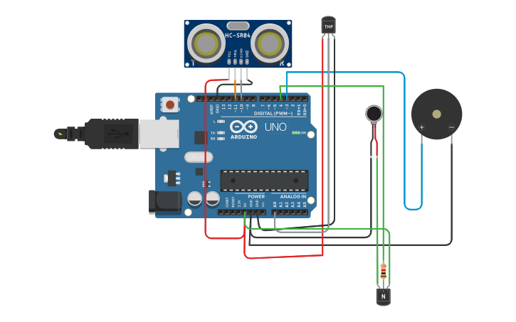 Circuit design SMART CAP FOR VISUALLY IMPAIRED - Tinkercad