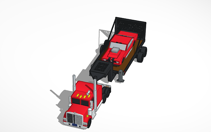 3D design trailer and drag car - Tinkercad
