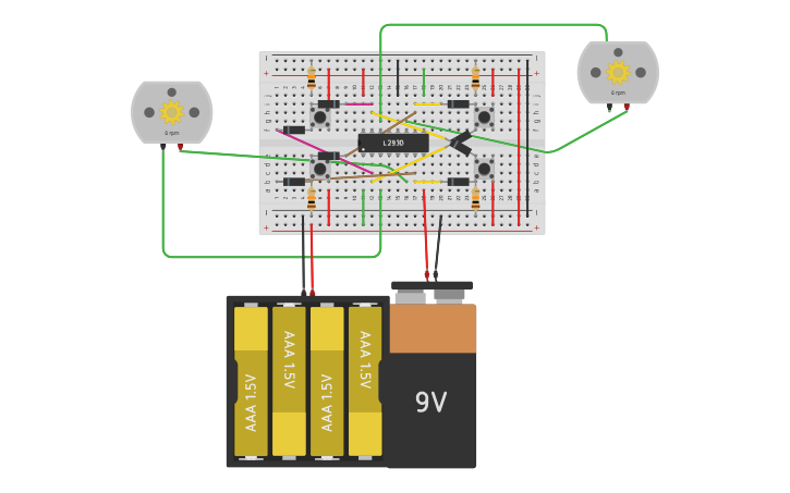 Circuit design DC Motor Classic Control | Tinkercad