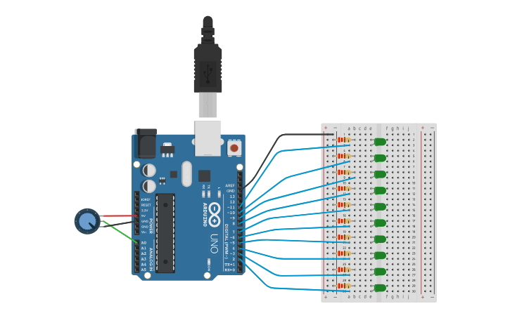 Circuit design Bar Graph - Tinkercad