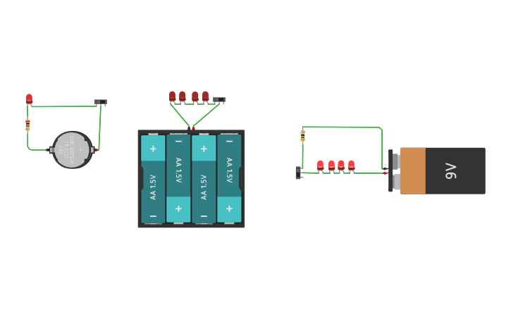 Circuit design LED battery - Tinkercad