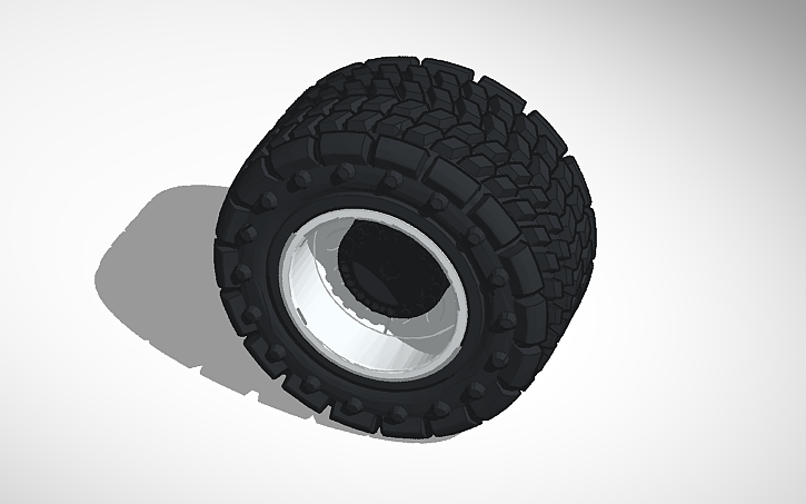 3D design Commercial Truck Rim/Tyre - Tinkercad