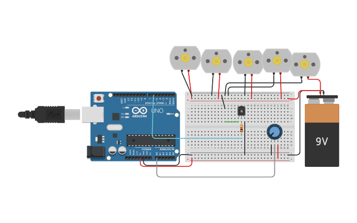 Circuit Design 5 Dc Motor Using Pot Tinkercad