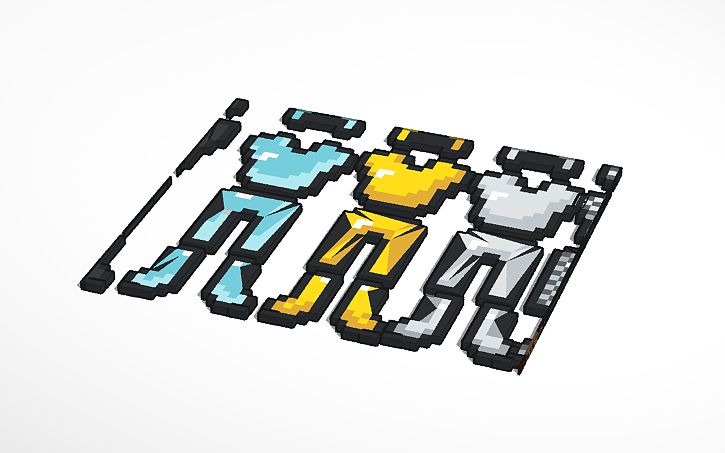 3D design all armor from minecraft - Tinkercad