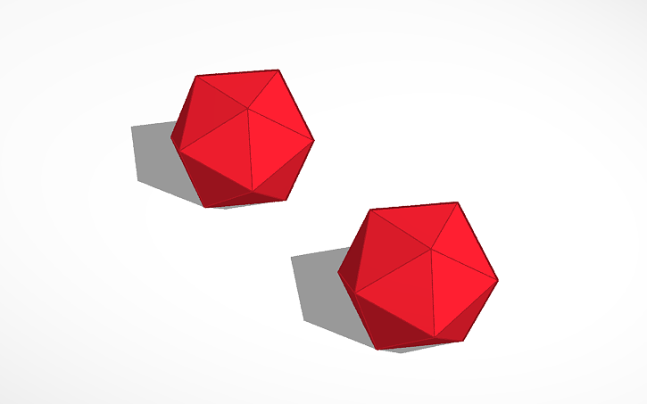 3D design 20 sided dice inches-Blue - Tinkercad