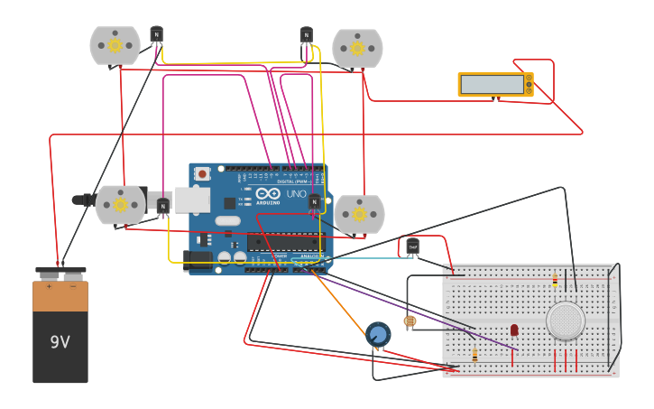 Circuit design Drone Inteligente - Tinkercad