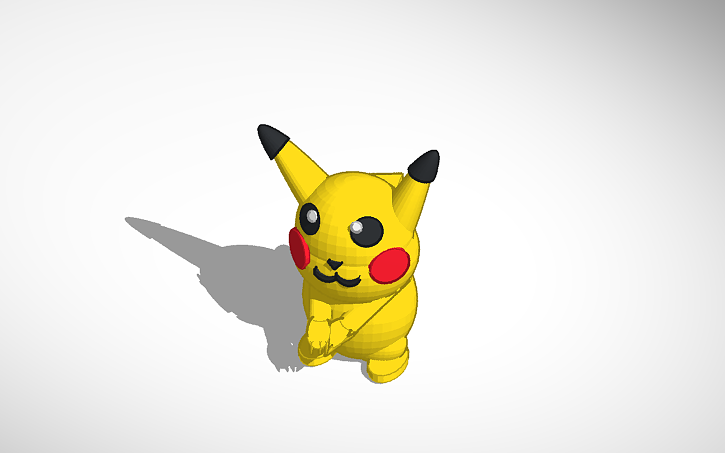 3D design Pikachu - Tinkercad