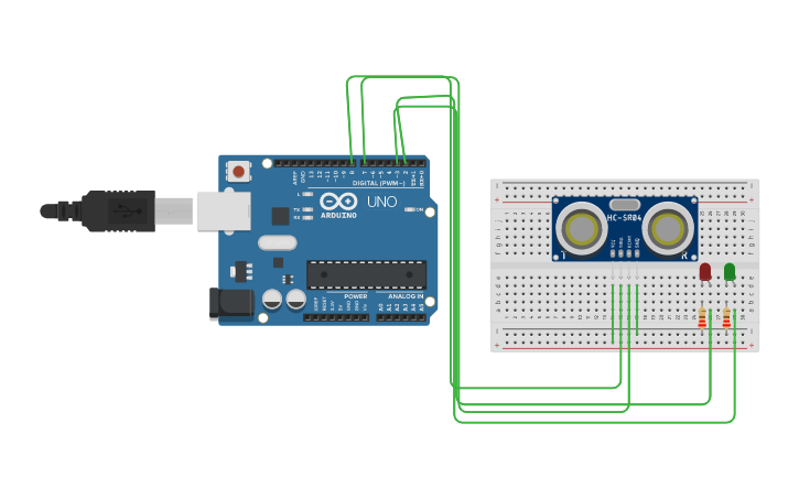 Circuit design Proximity sensor - Tinkercad