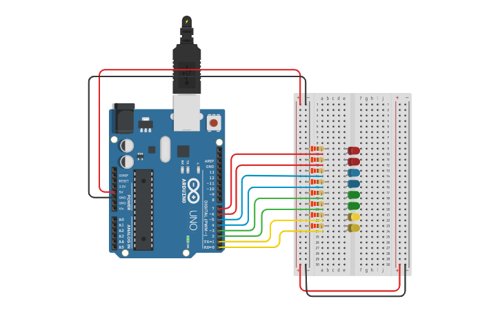 Circuit design Updated Light Show | Tinkercad