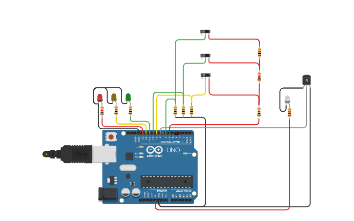 Circuit design Trabalho de Interfaces e Periféricos | Tinkercad