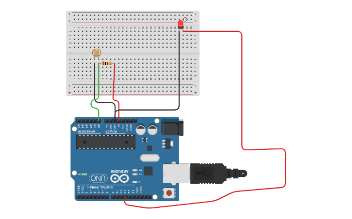 Circuit design LDR1 | Tinkercad