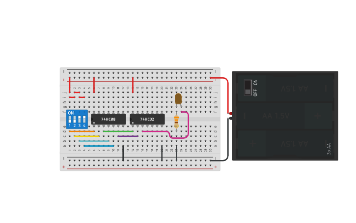 Circuit design Práctica EDN5 - Encadenando puertas | Tinkercad
