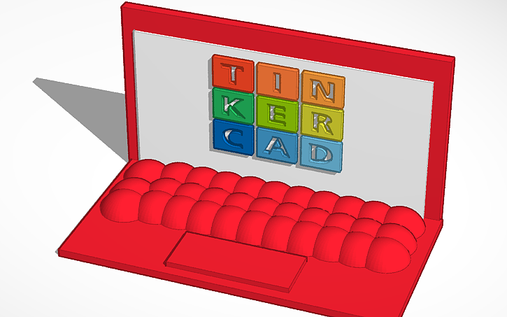 3D design RED Laptop ULTIMATE - Tinkercad
