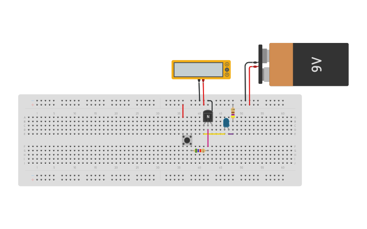 Circuit design Transistor NPN - Tinkercad