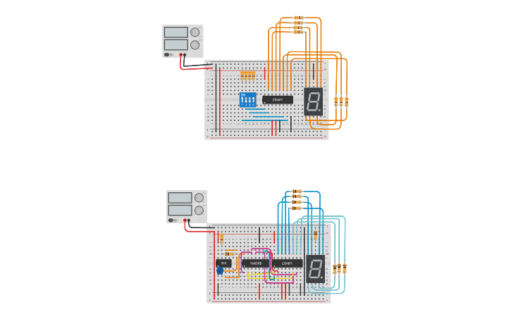 Circuit design circuito contador de 0 hasta 9 y reloj con arduino - Tinkercad
