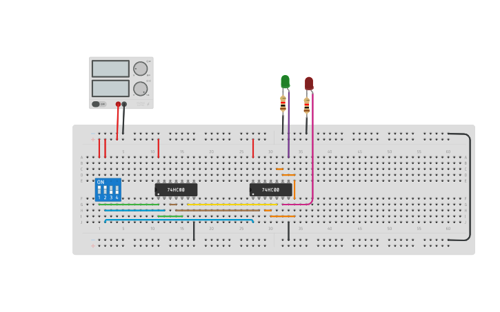 Circuit design Half Subtractor-Using NAND Gates - Tinkercad