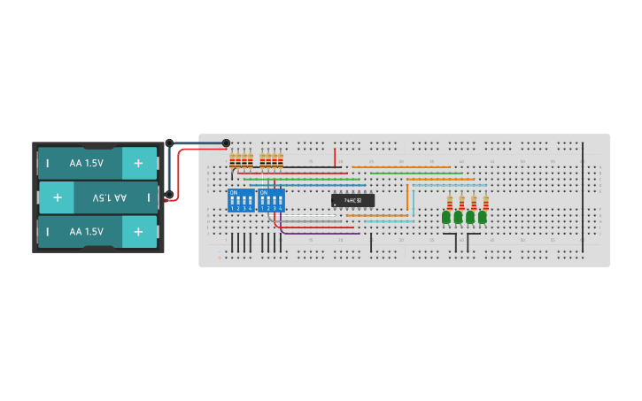 Circuit design COMPUERTA OR-7432 | Tinkercad