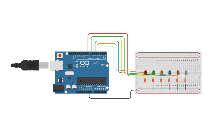 Circuit design Secuencia de encendido y apagado - Tinkercad
