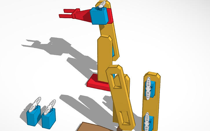 3d Design 3d Robot Arm With 4 Servos Tinkercad