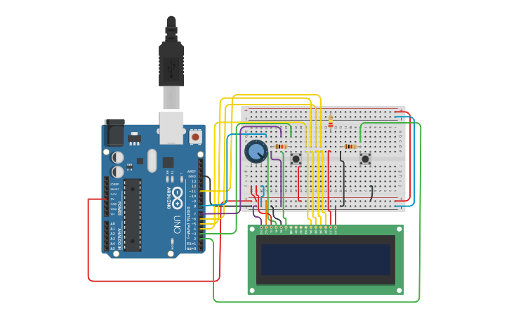 Circuit Design Actividad2 Clase16 Lcd Pulsadores Con If Tinkercad