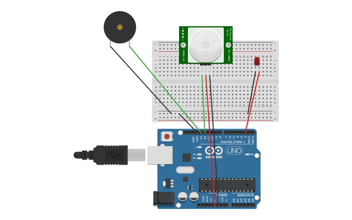 Circuit design PIR Sensor62704088 | Tinkercad