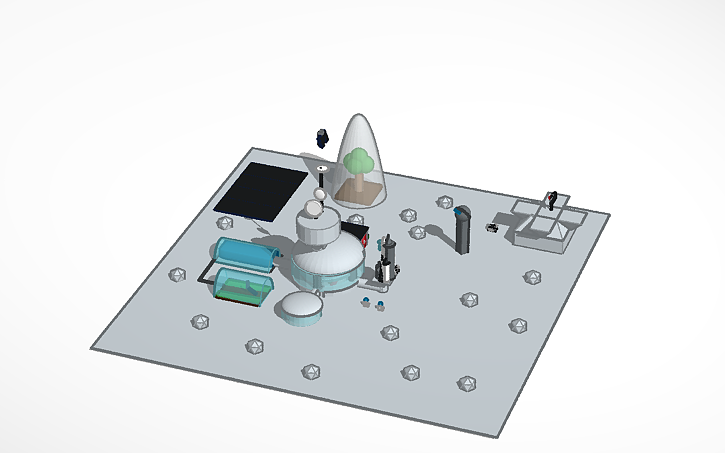 3D design Moon camp - Concrete - Tinkercad