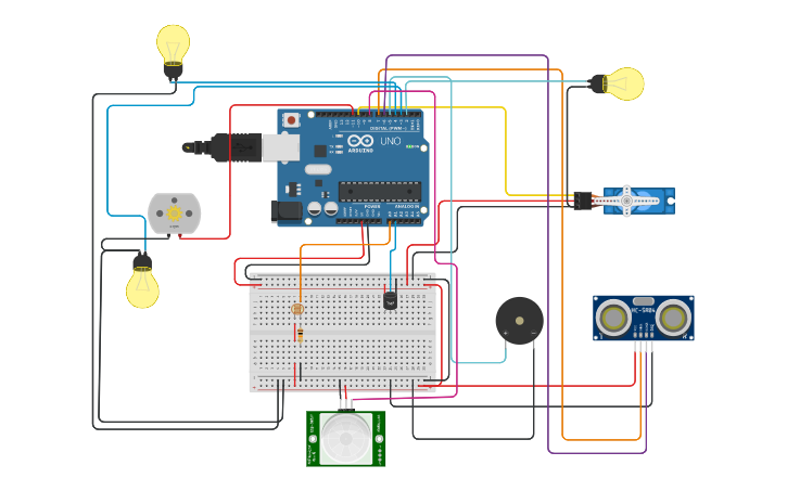 Circuit design Smart Home/ Home Automation - Tinkercad