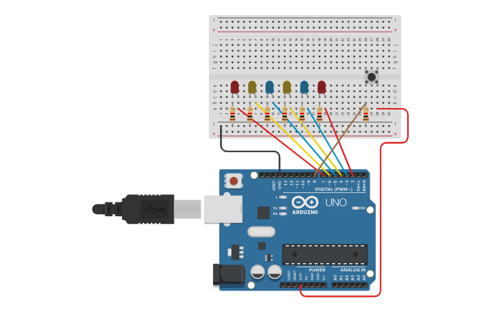Circuit design el dado | Tinkercad