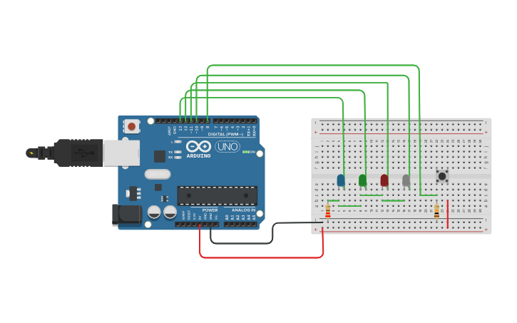 Circuit design TP N 7 Programación en Arduino, Tinkercad (ejercicio 2 ...