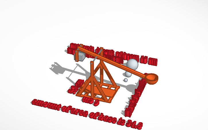 3D design Trebuchet - 1st build - completed | Tinkercad