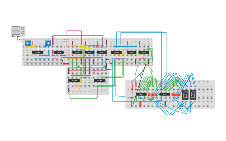Circuit design BCD Adder Final - Tinkercad