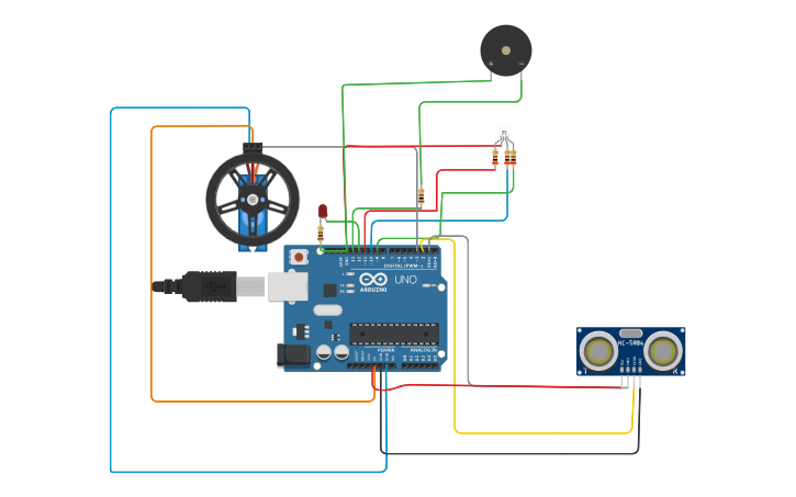 Circuit design Water Tank Alarm - Tinkercad