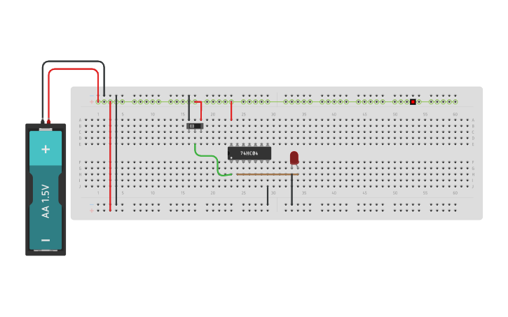 Circuit design ACTIVITY#1-NOT GATE | Tinkercad