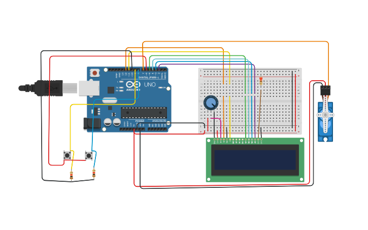Circuit design CAR PARKING SYSTEM - Tinkercad
