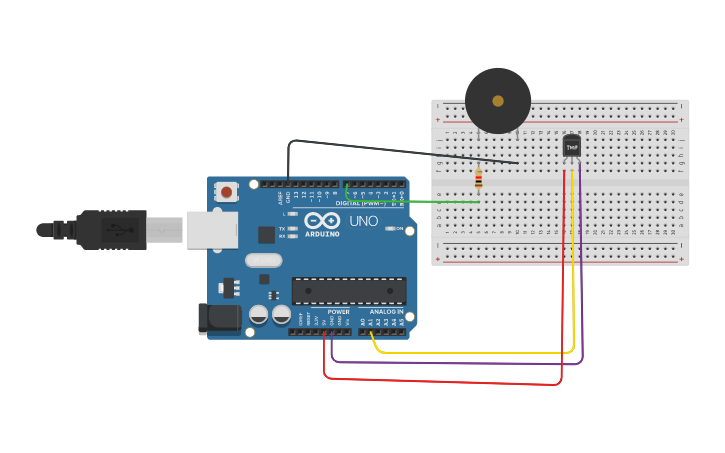 Circuit design weather sensor - Tinkercad