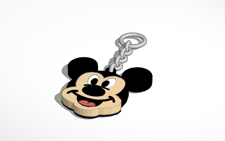 3D design Mickey Mouse Keychain - Tinkercad