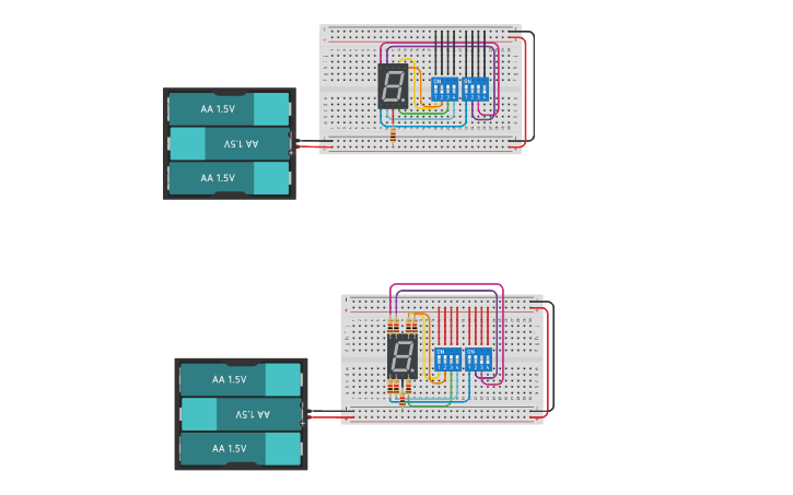Circuit Design 7 Segmenti Tinkercad 