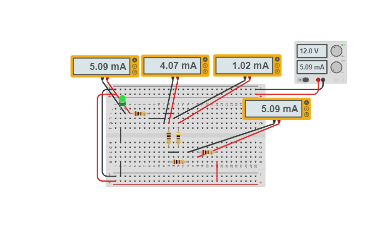 Circuit design Copy of Atividade 3-CEF-2021/2 AMPERÍMETRO | Tinkercad