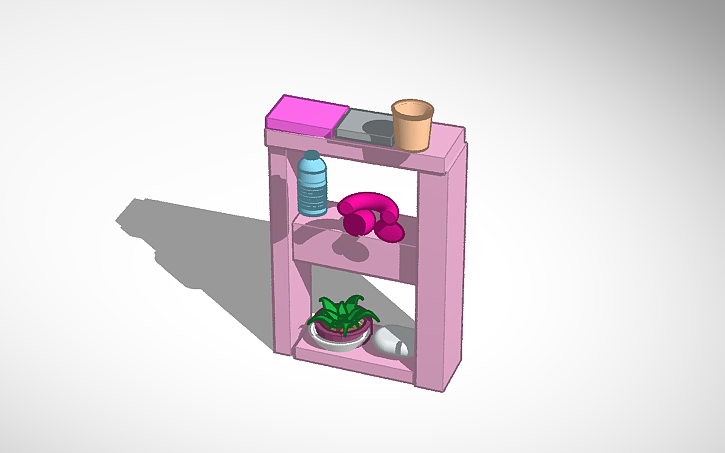 3D design barbie and ken's side-table - Tinkercad