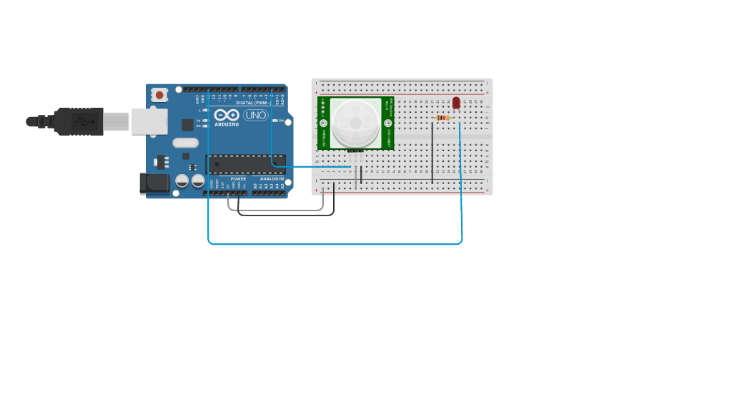 Circuit design sensor infrarrojo - Tinkercad