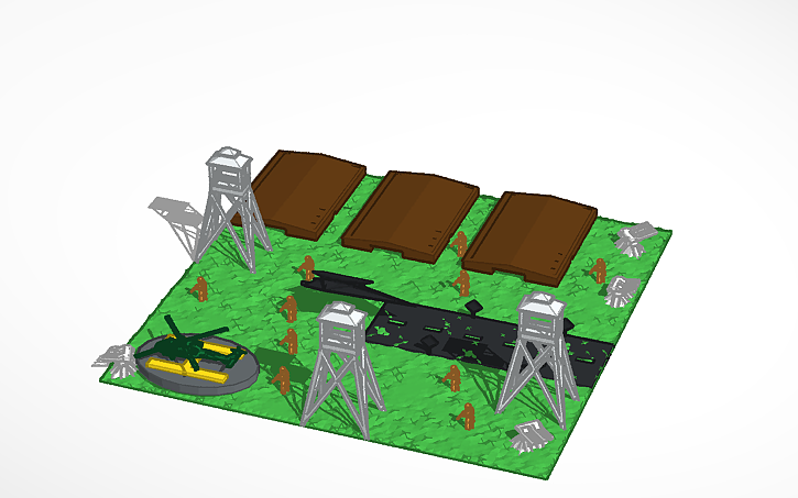 3D design military base - Tinkercad