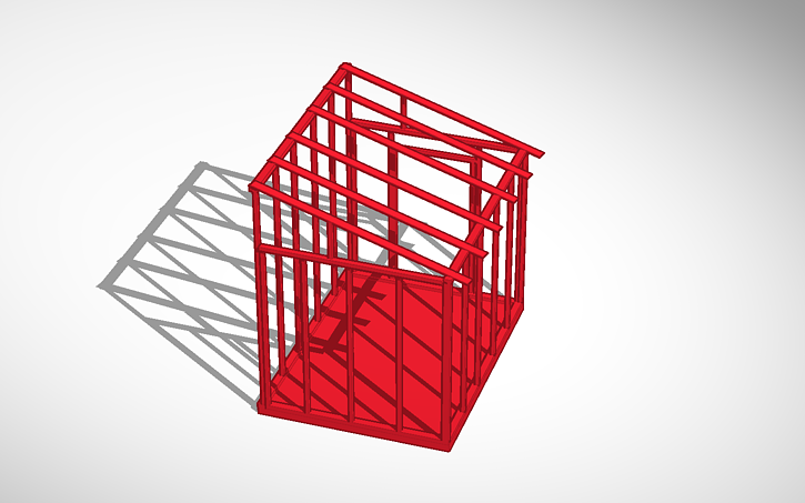 3D design Lean to Shed - Tinkercad