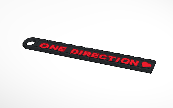3D design One Direction Key Tag | Tinkercad
