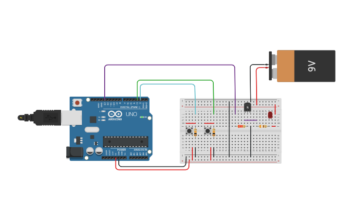 Circuit design 2 Input / 1 Output AND - Tinkercad