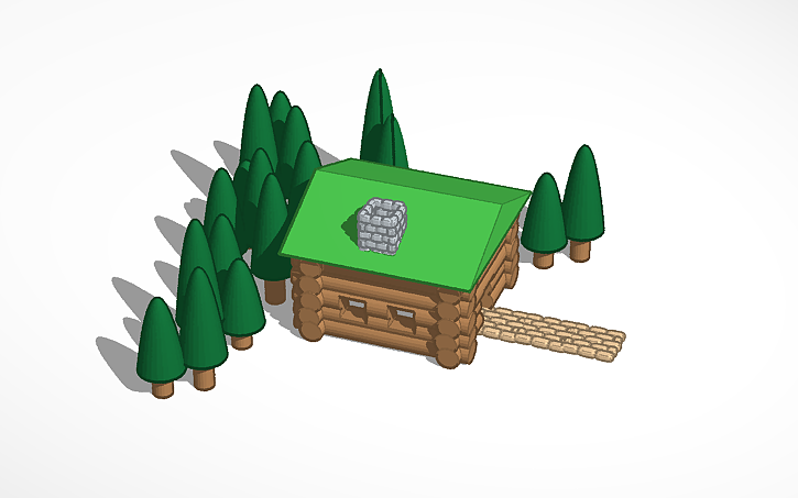 3D design choice project example - cabin | Tinkercad