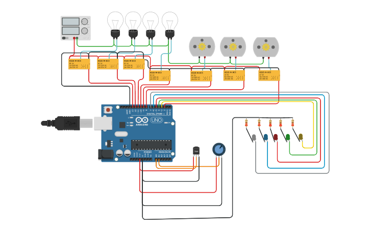 Circuit design sistema riego - Tinkercad